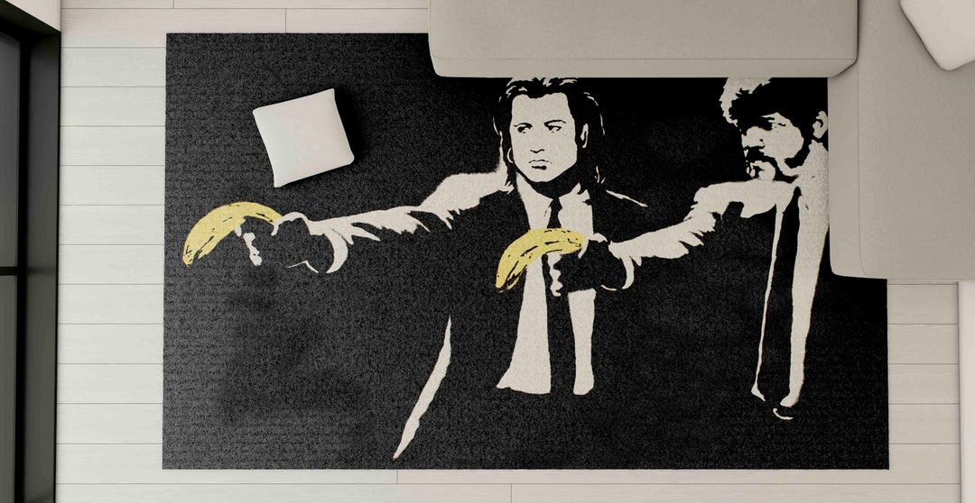 Street Rug Banksy Rug 3D Printed Rugs Banana Gun Rug - Etsy