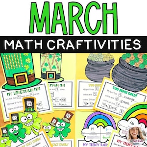 March Math Crafts / St Patricks Day Math Activities / Addition / Place ...