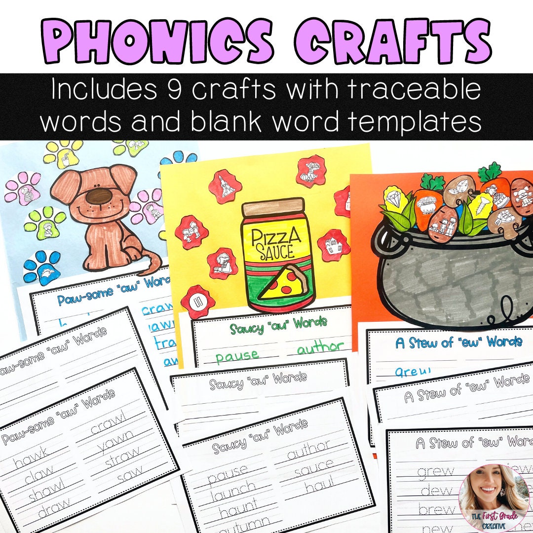 Diphthongs Phonics Crafts: Elementary Activities (digital Download) - Etsy