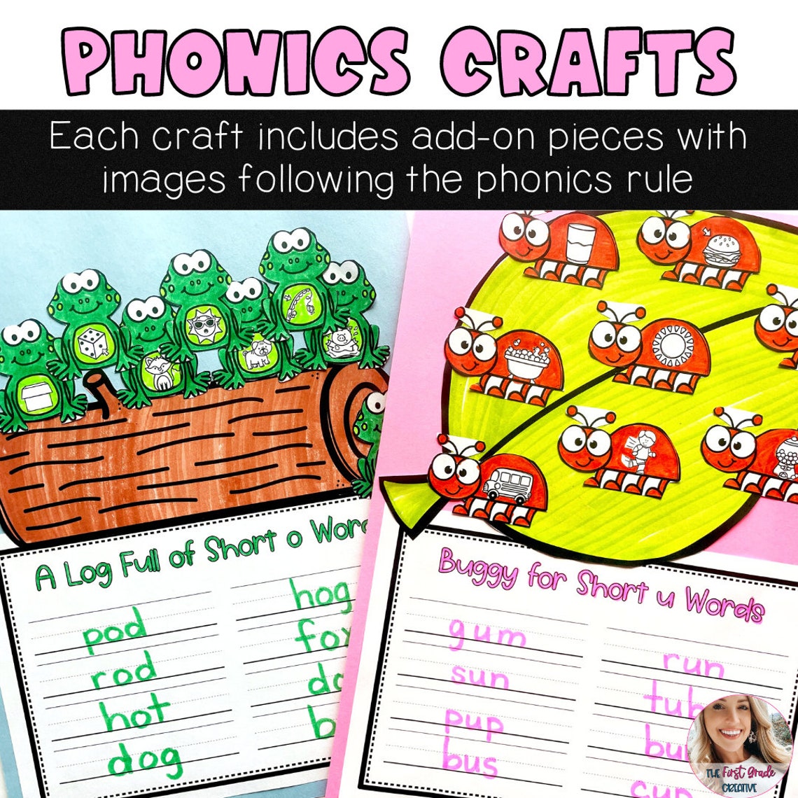 CVC Short Vowel Crafts / Phonics Activities / Elementary Phonics ...