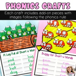 CVC Short Vowel Crafts / Phonics Activities / Elementary Phonics ...