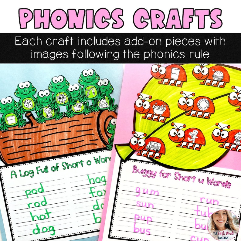 CVC Short Vowel Crafts / Phonics Activities / Elementary Phonics ...