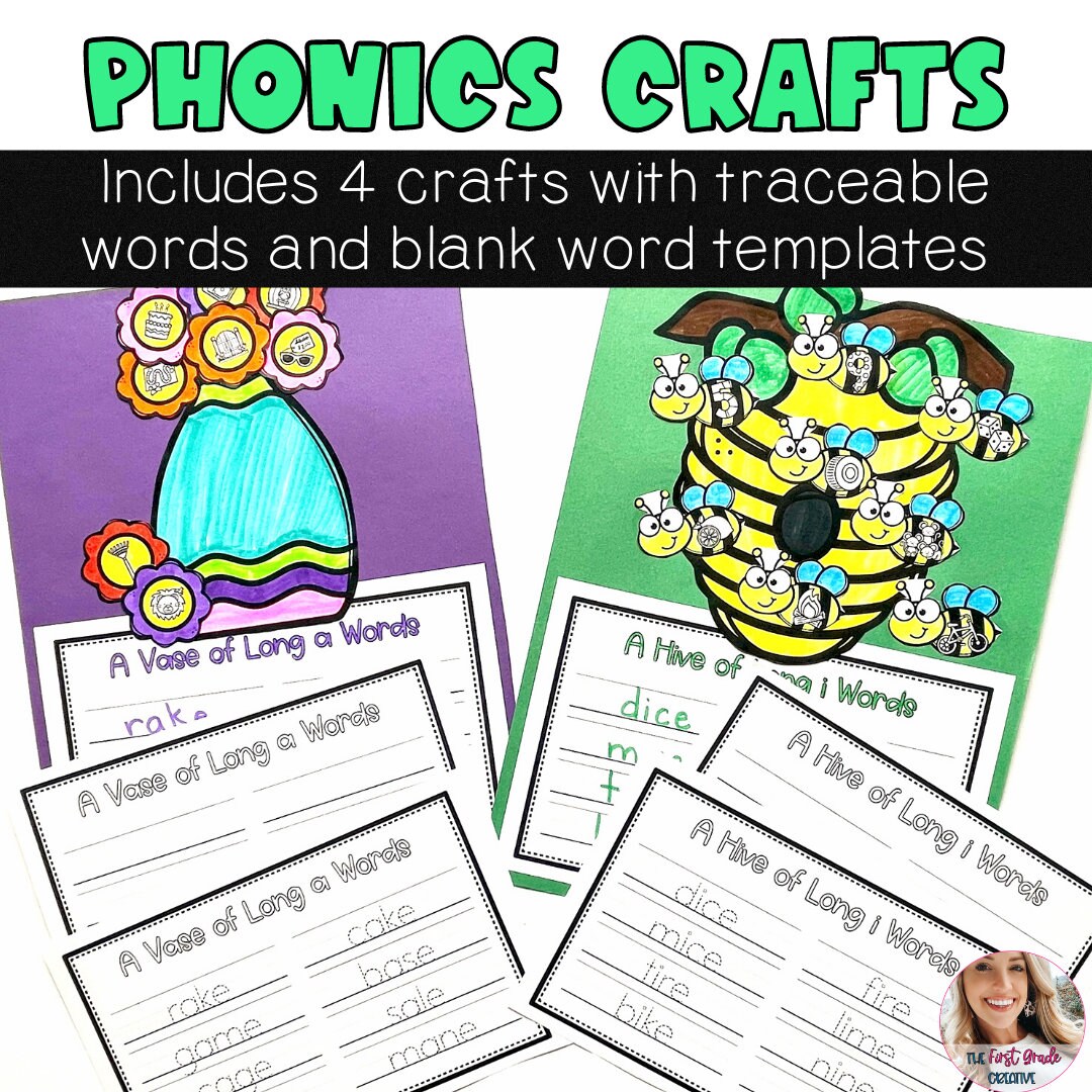 Cvce Words Long Vowel Crafts / Phonics Activities / Elementary Phonics ...