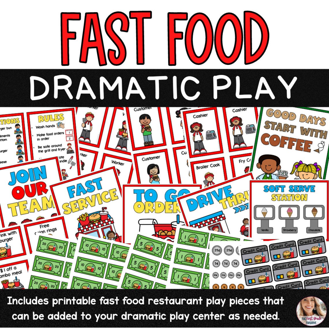 Fast Food Restaurant Dramatic Play Center / Pretend Play / Elementary ...