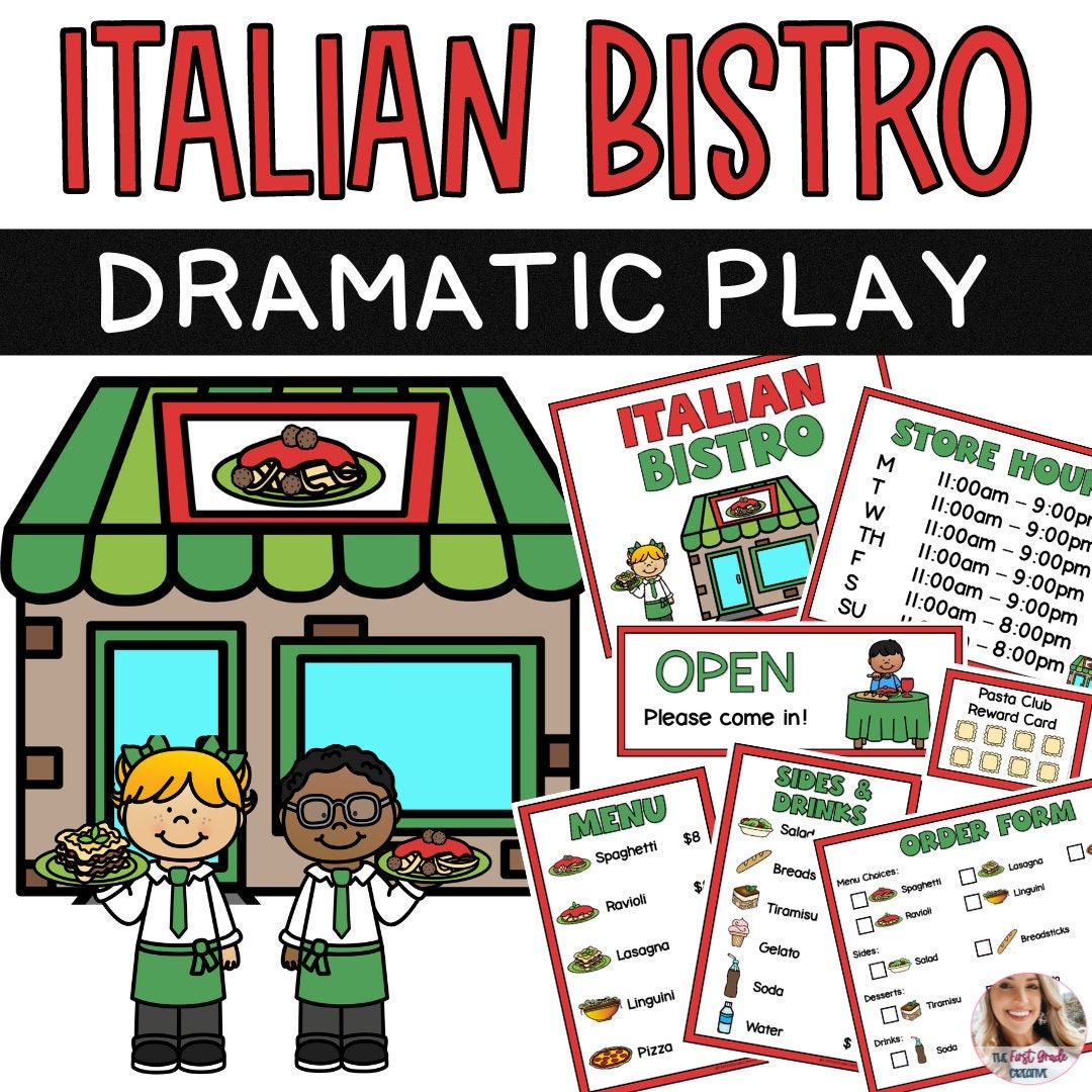 Italian Restaurant Dramatic Play Center / Italian Bistro / - Etsy