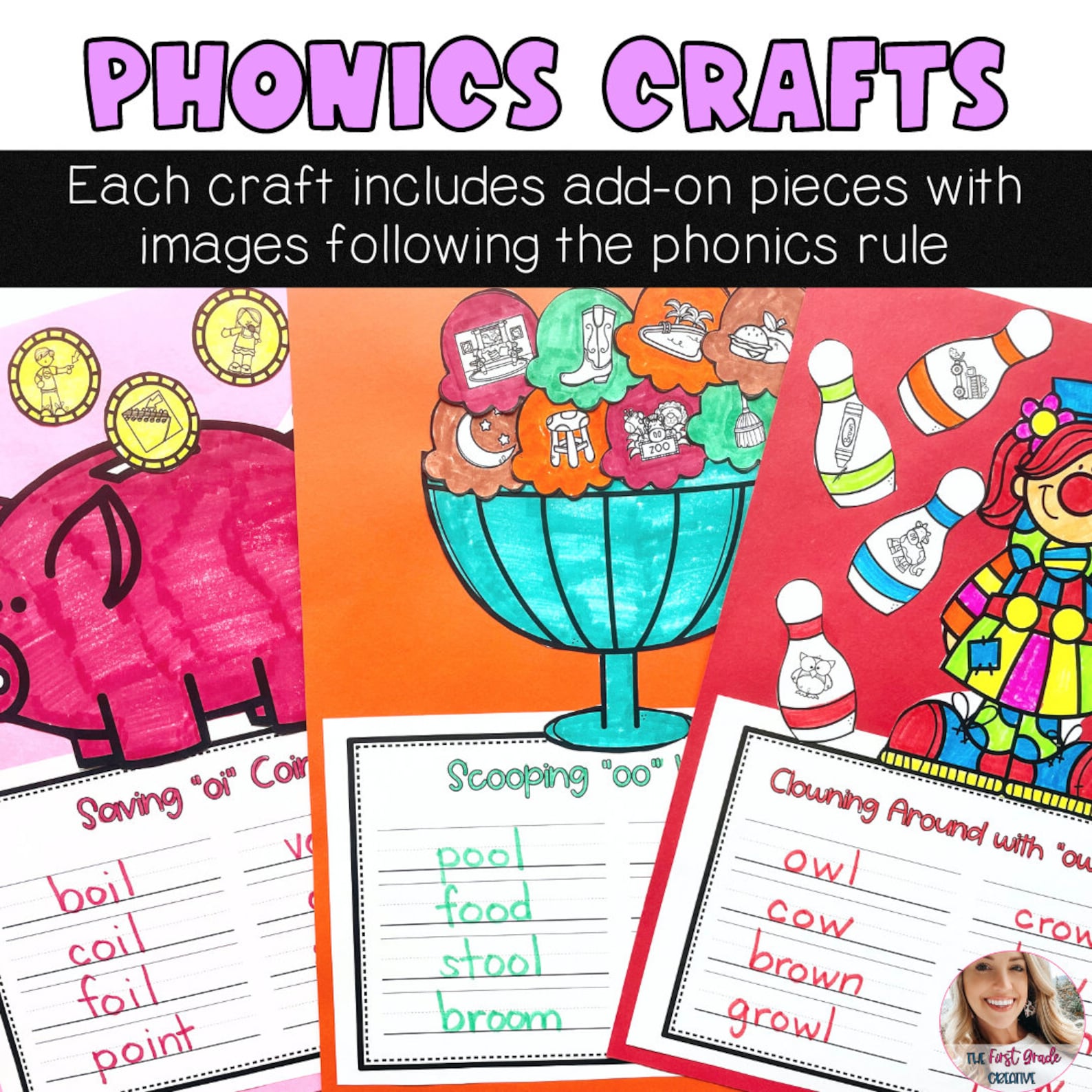 Diphthongs Phonics Crafts: Elementary Activities (digital Download) - Etsy