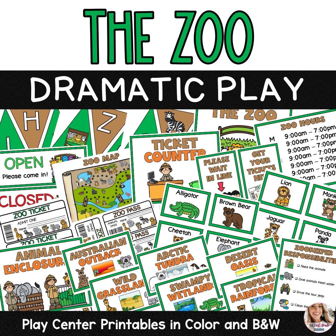 Zoo Dramatic Play Center / Safari Park Pretend Play / Elementary School ...
