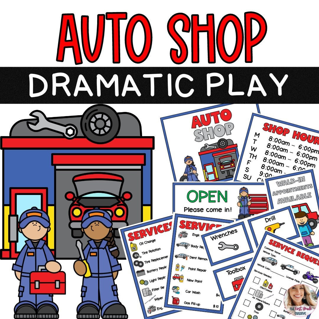Auto Shop Dramatic Play Center / Pretend Play / Elementary School ...