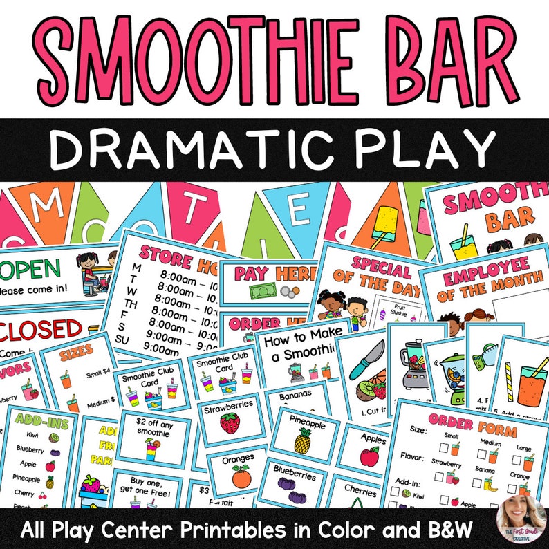 Smoothie Bar Dramatic Play Center / Pretend Play / Elementary School ...