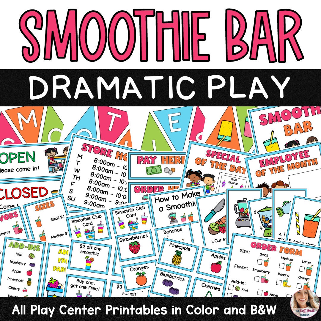 Smoothie Bar Dramatic Play Center / Pretend Play / Elementary School ...