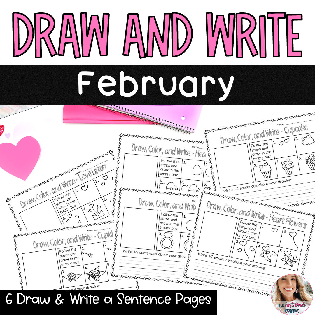 Valentine February Directed Drawing and Writing Activity for Kids ...
