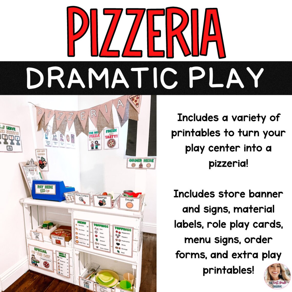 Pizzeria Dramatic Play Center: Homeschool & Preschool (digital Download ...