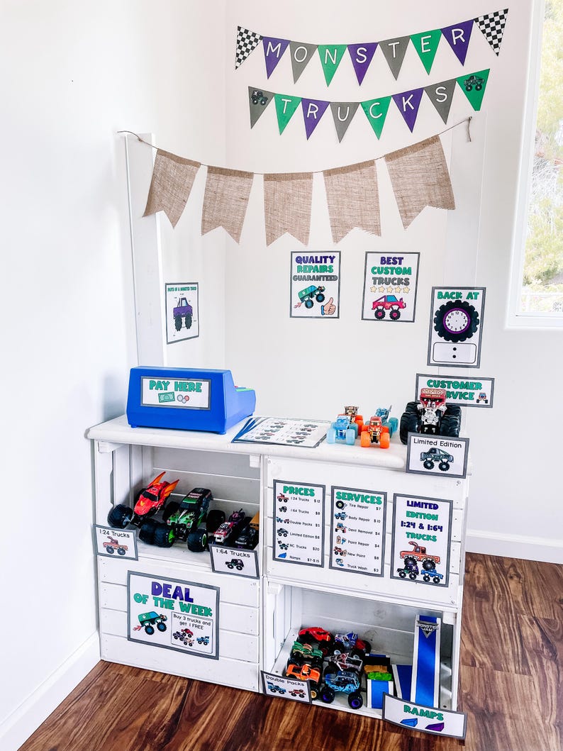 Monster Truck Shop Dramatic Play Center / Pretend Play / Homeschool ...