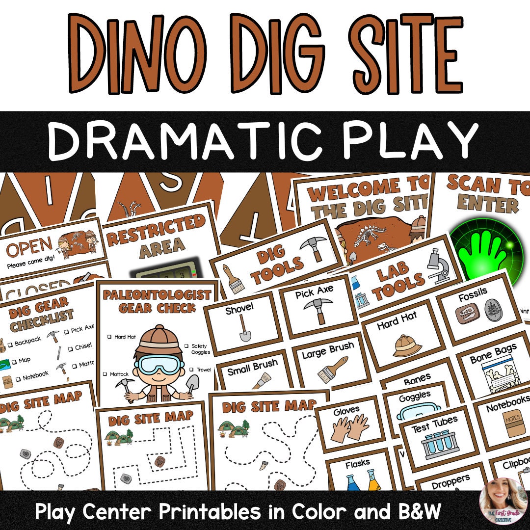 Dinosaur Dig Site Dramatic Play Center / Pretend Play / Elementary ...