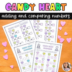 Candy Heart Math Activities / Sorting / Counting / Adding / Graphing ...