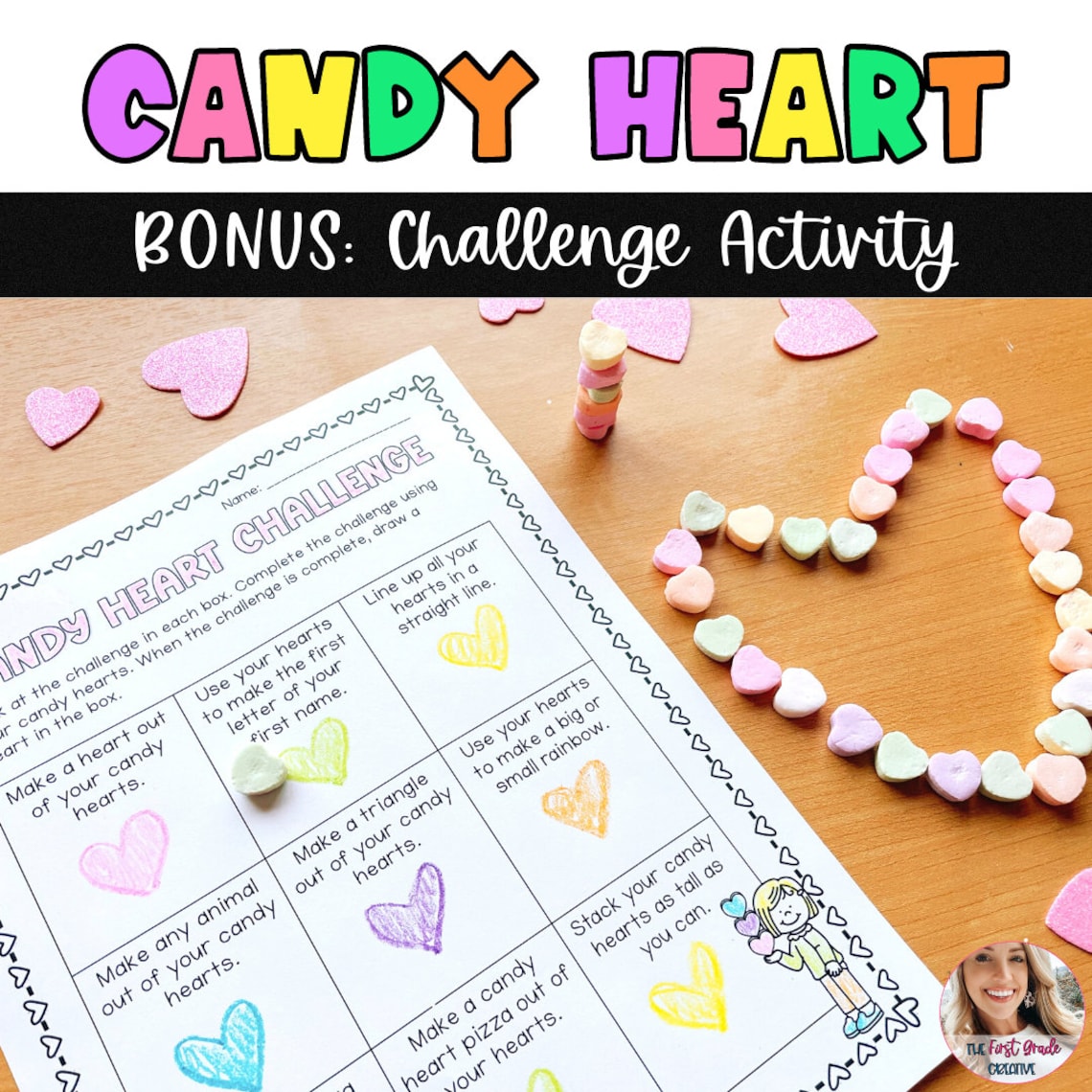 Candy Heart Math Activities / Sorting / Counting / Adding / Graphing ...