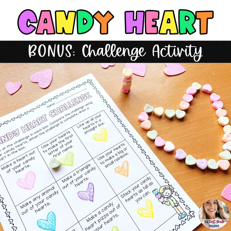 Candy Heart Math Activities / Sorting / Counting / Adding / Graphing ...
