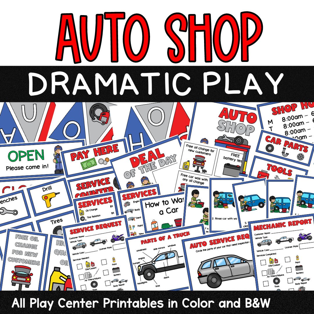 Auto Shop Dramatic Play Center / Pretend Play / Elementary School ...