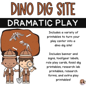 Dinosaur Dig Site Dramatic Play Center / Pretend Play / Elementary ...