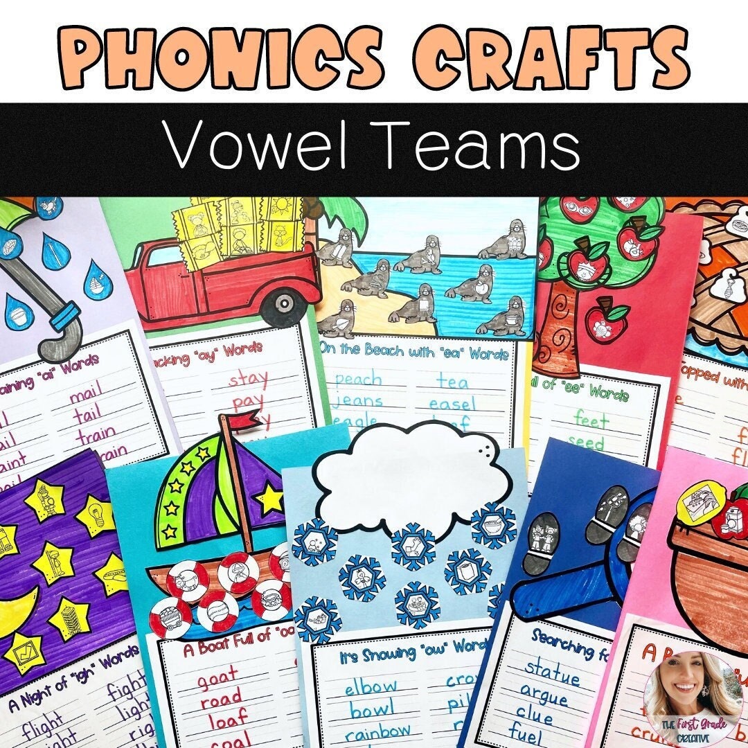 Vowel Teams Phonics Crafts: Elementary Activities (digital Download) - Etsy