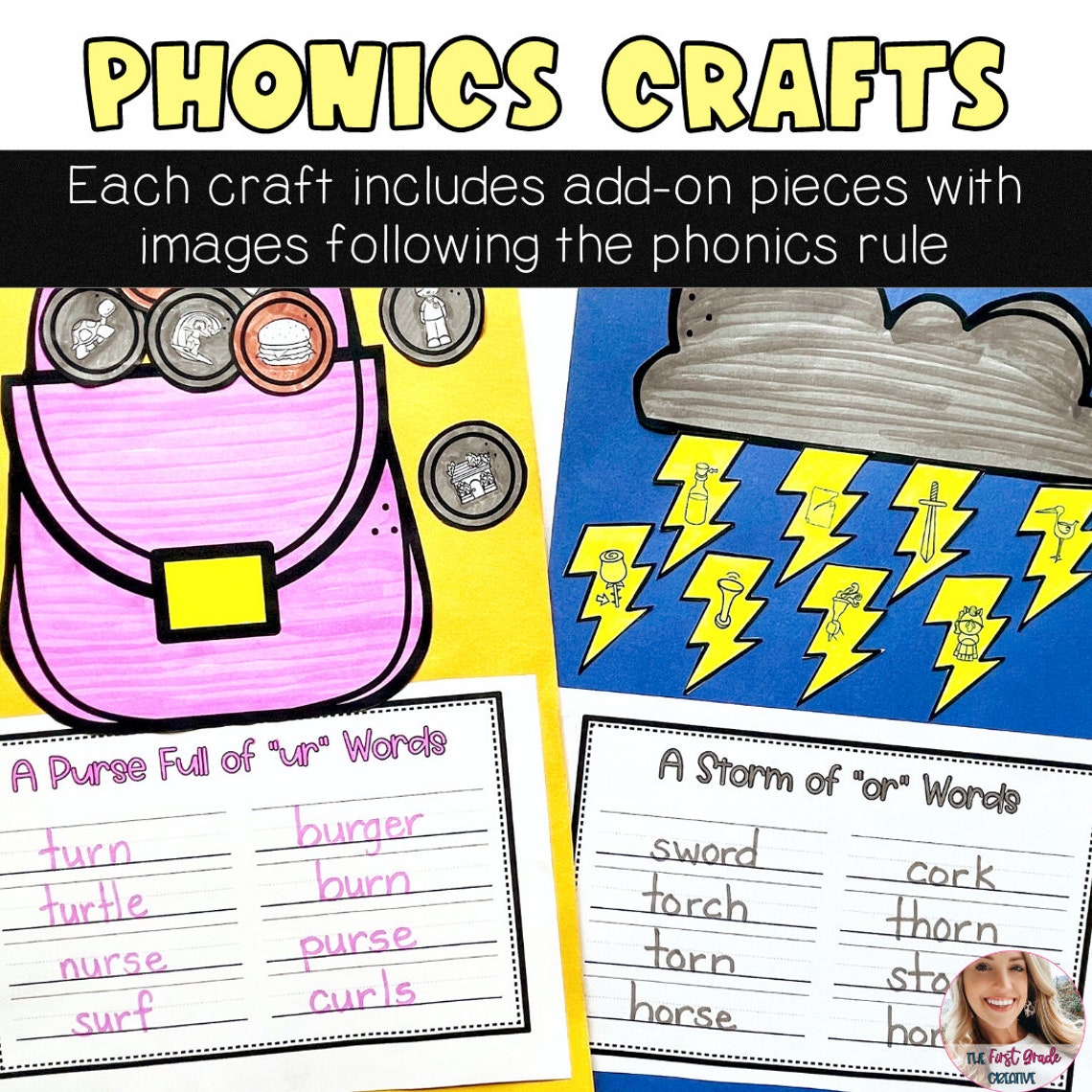 R Controlled Vowels Phonics Crafts / Phonics Activities / Elementary ...