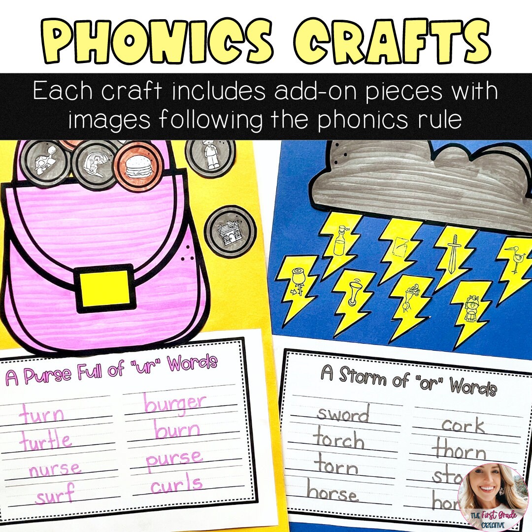 R Controlled Vowels Phonics Crafts / Phonics Activities / Elementary ...