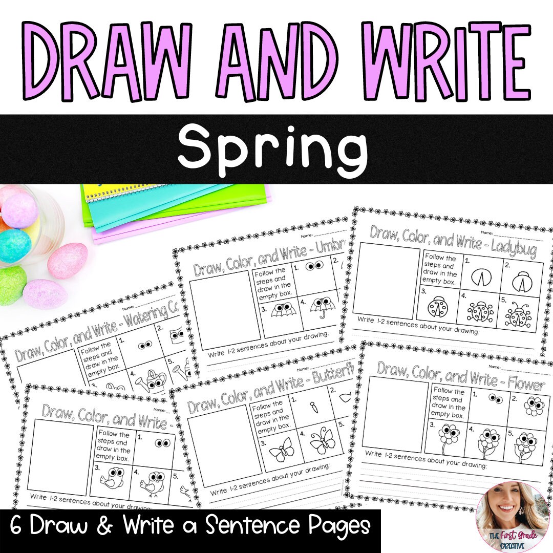 Spring Directed Drawing and Writing Activity for Kids / Kids Art and ...