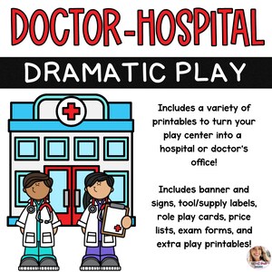 Doctor Hospital Dramatic Play Center / Pretend Play / Elementary School ...