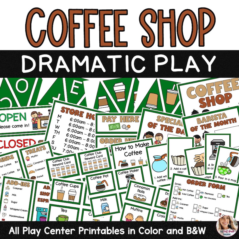 Coffee Shop Dramatic Play Center / Pretend Play / Elementary School ...