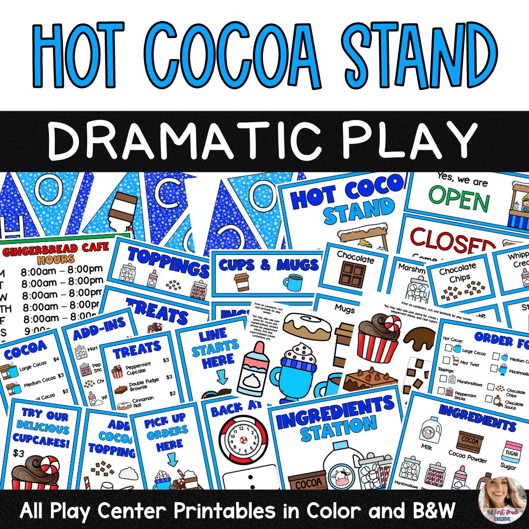 Hot Cocoa Stand Dramatic Play Center / Pretend Play / Elementary School ...