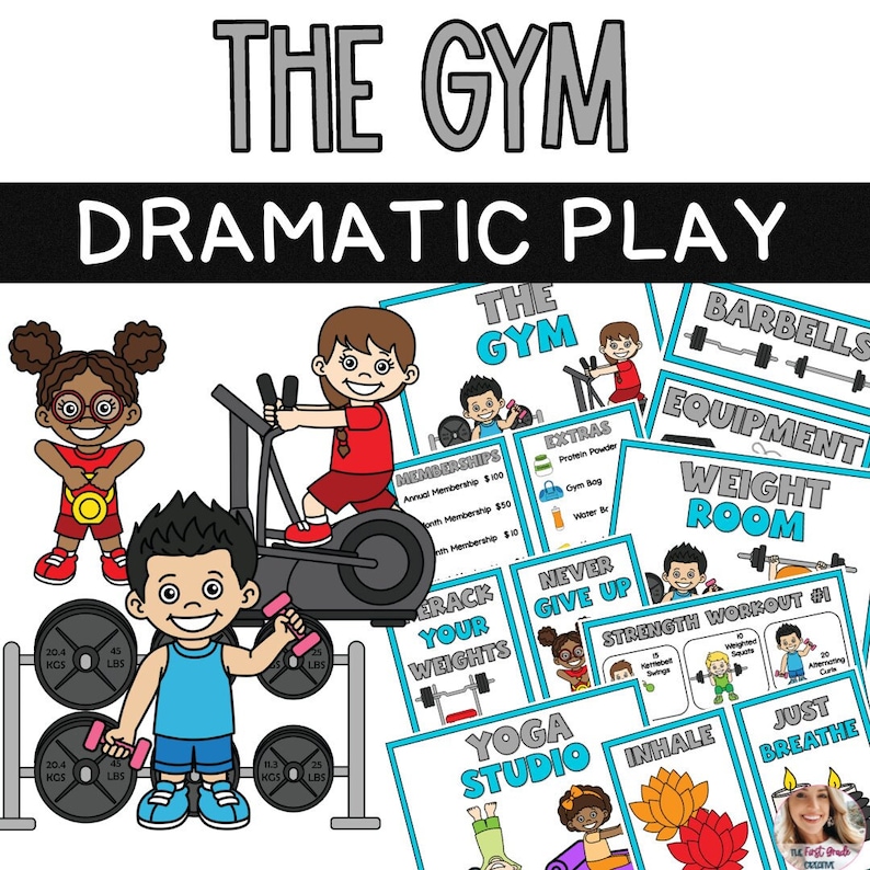 Gym Dramatic Play Center / Fitness Center Play / Pretend Play ...