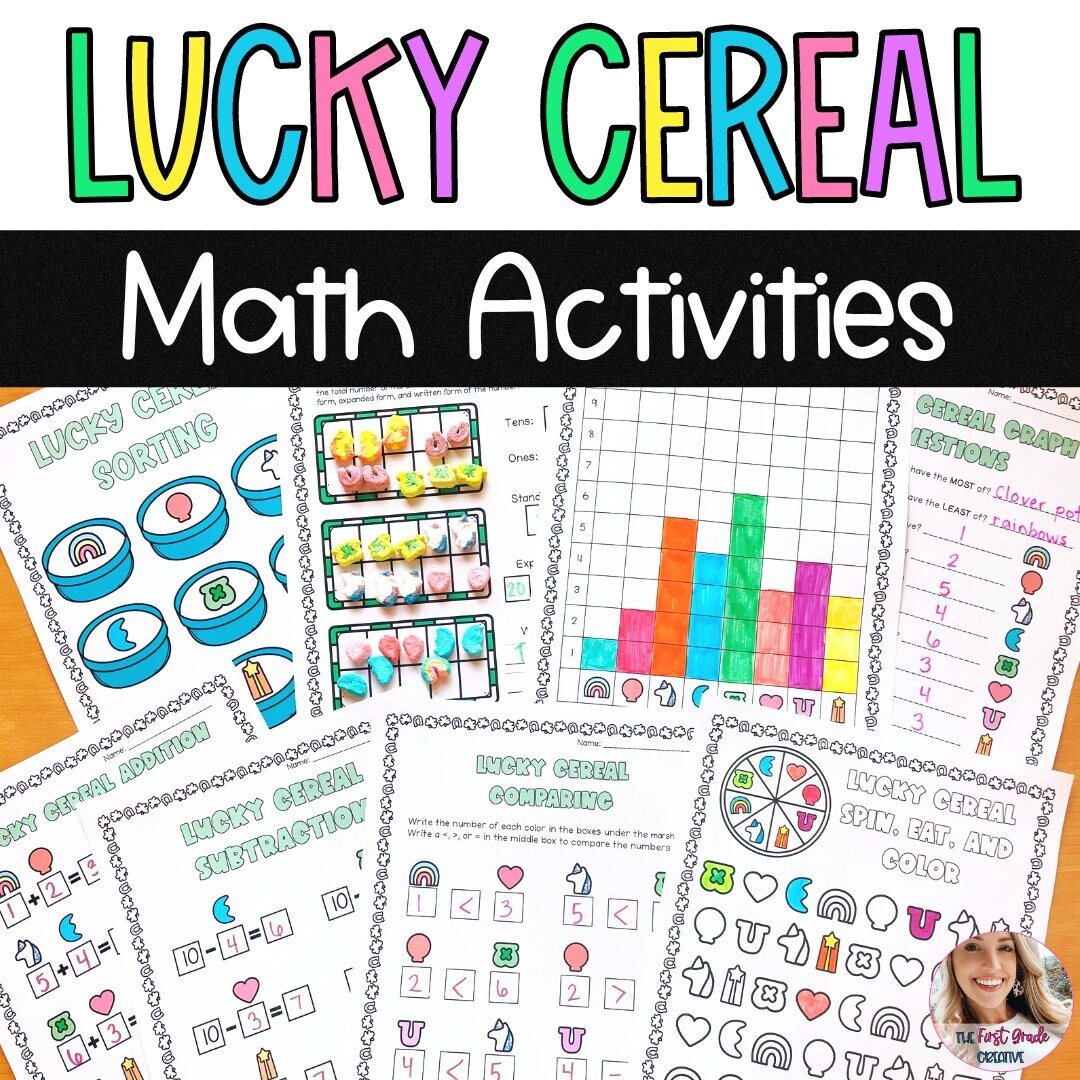 Lucky Cereal Math Activities / Sorting / Counting / Adding / Graphing ...