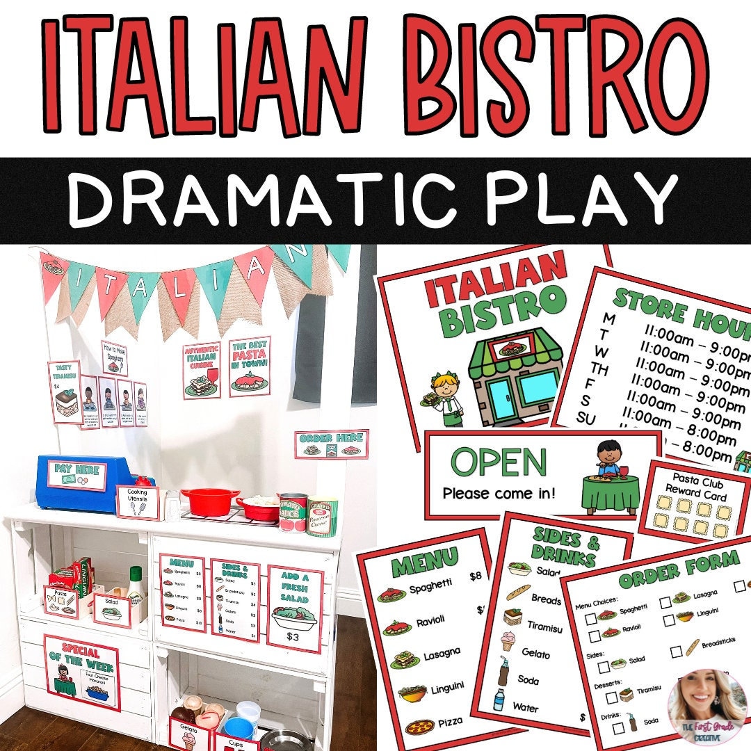 Italian Restaurant Dramatic Play Center / Italian Bistro / Pretend Play ...