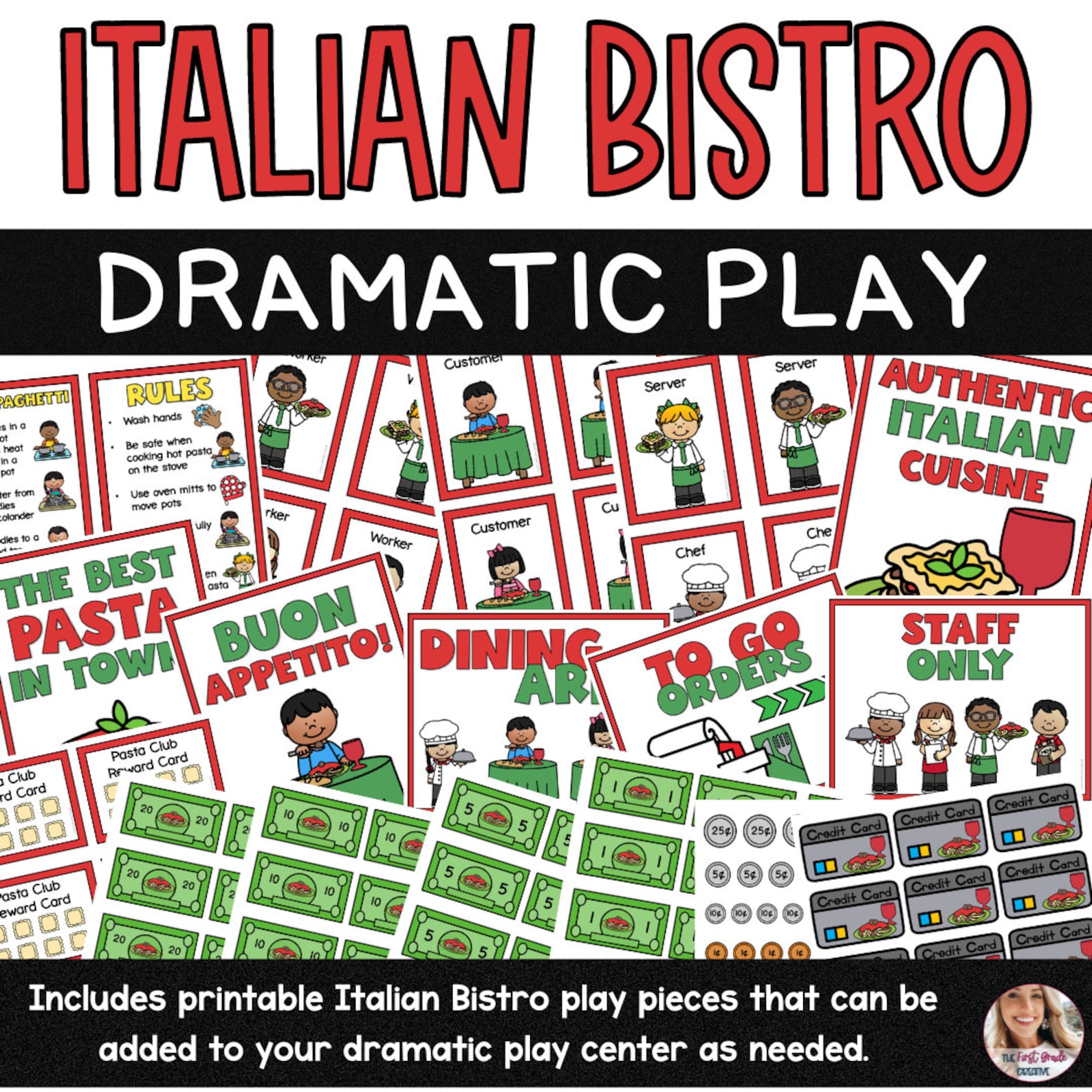 Italian Restaurant Dramatic Play Center / Italian Bistro / Pretend Play ...