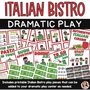 Italian Bistro Dramatic Play Center: Pretend Restaurant (digital ...