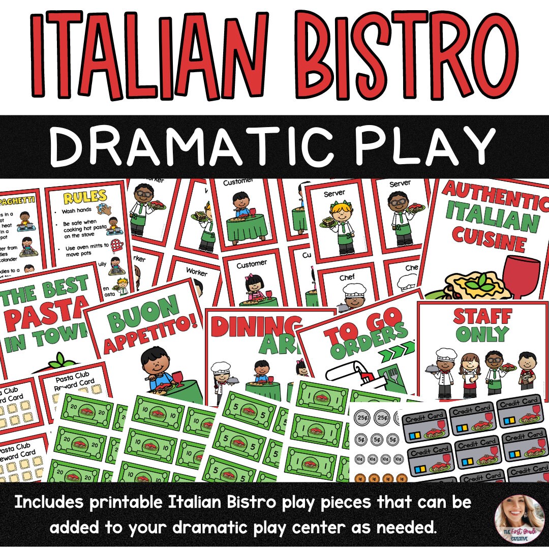 Italian Restaurant Dramatic Play Center / Italian Bistro / Pretend Play ...
