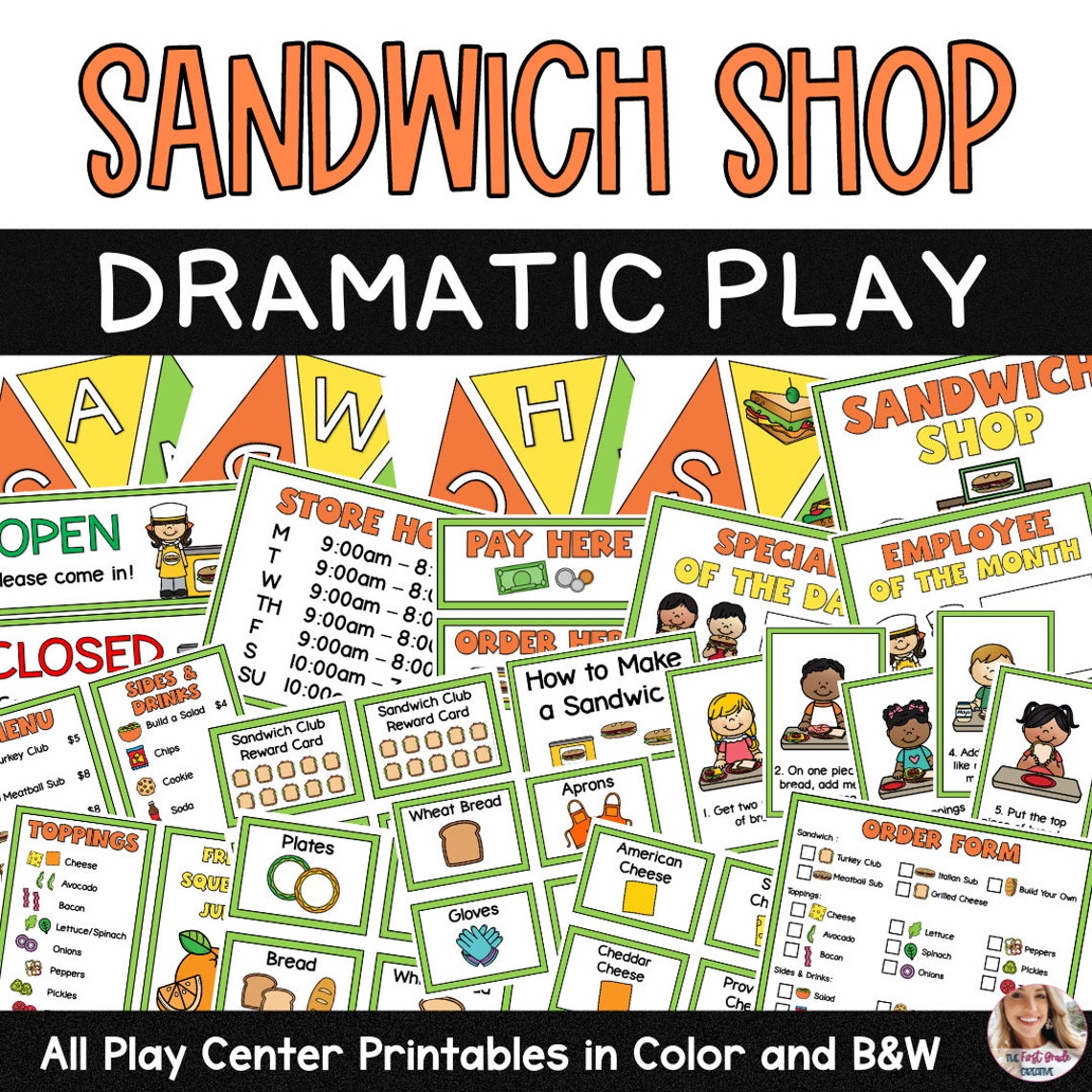 Sandwich Shop Dramatic Play Center / Pretend Play / Elementary School ...
