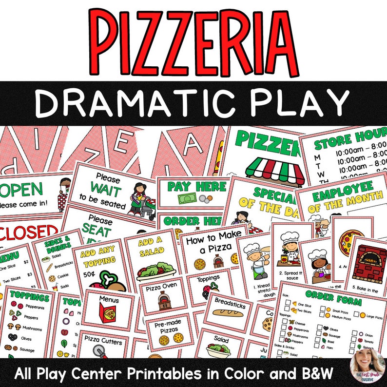 Pizza Dramatic Play Center / Pizzeria/ Pizza Shop/ Pretend Play ...