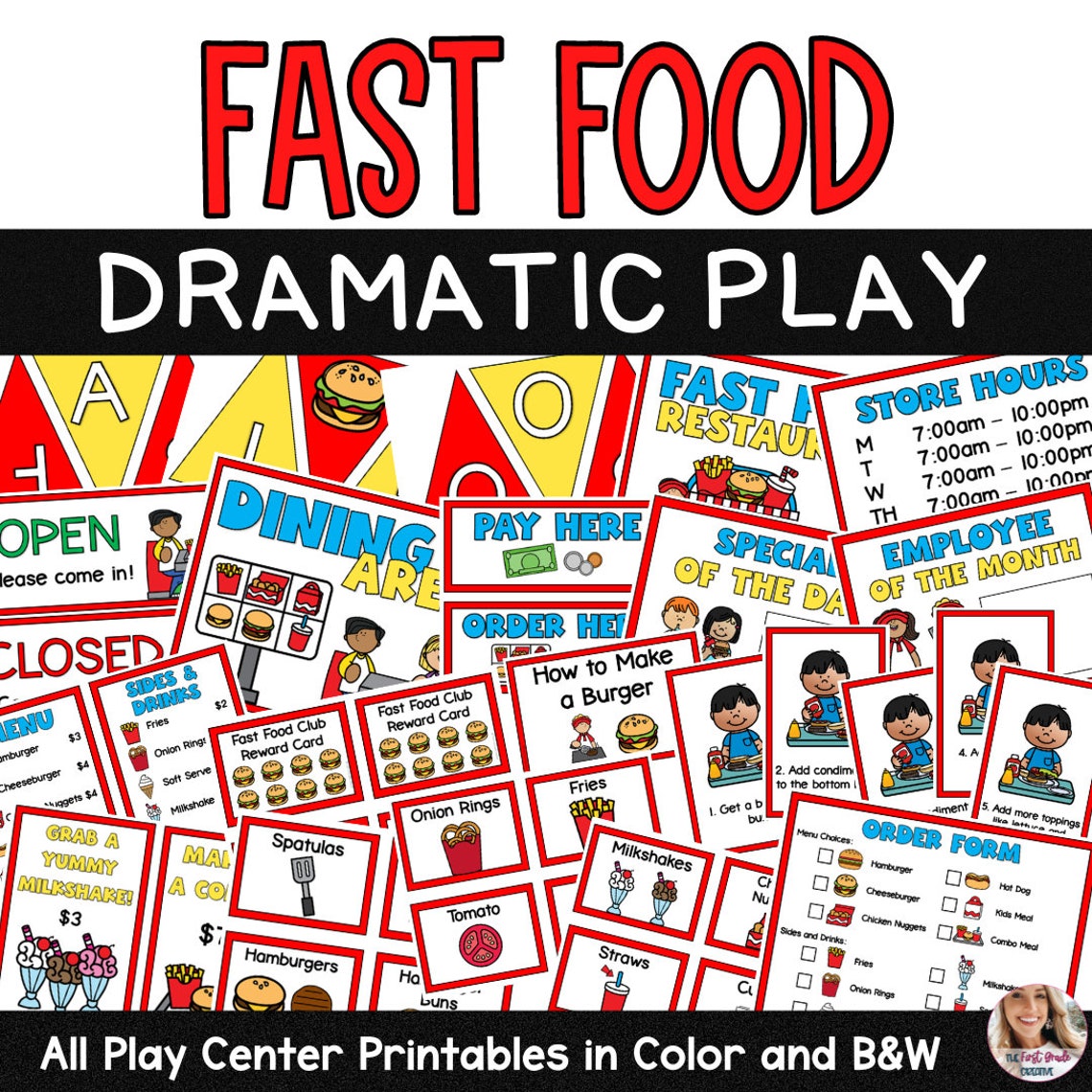 Fast Food Restaurant Dramatic Play Center / Pretend Play / Elementary ...