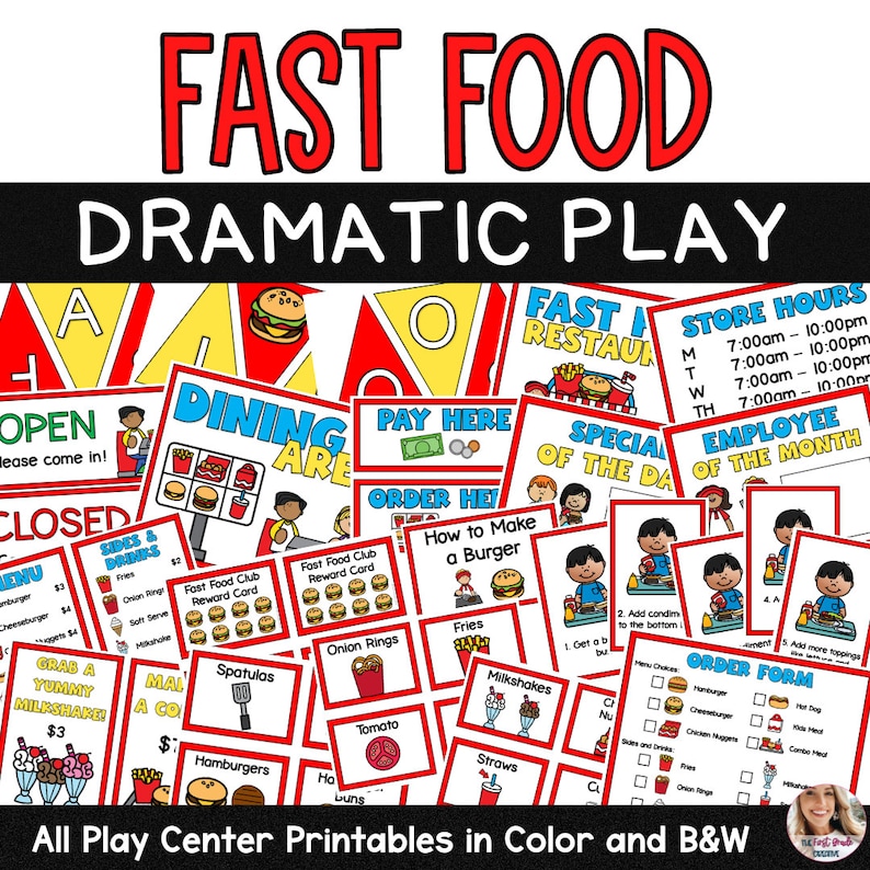 Fast Food Restaurant Dramatic Play Center / Pretend Play / Elementary ...