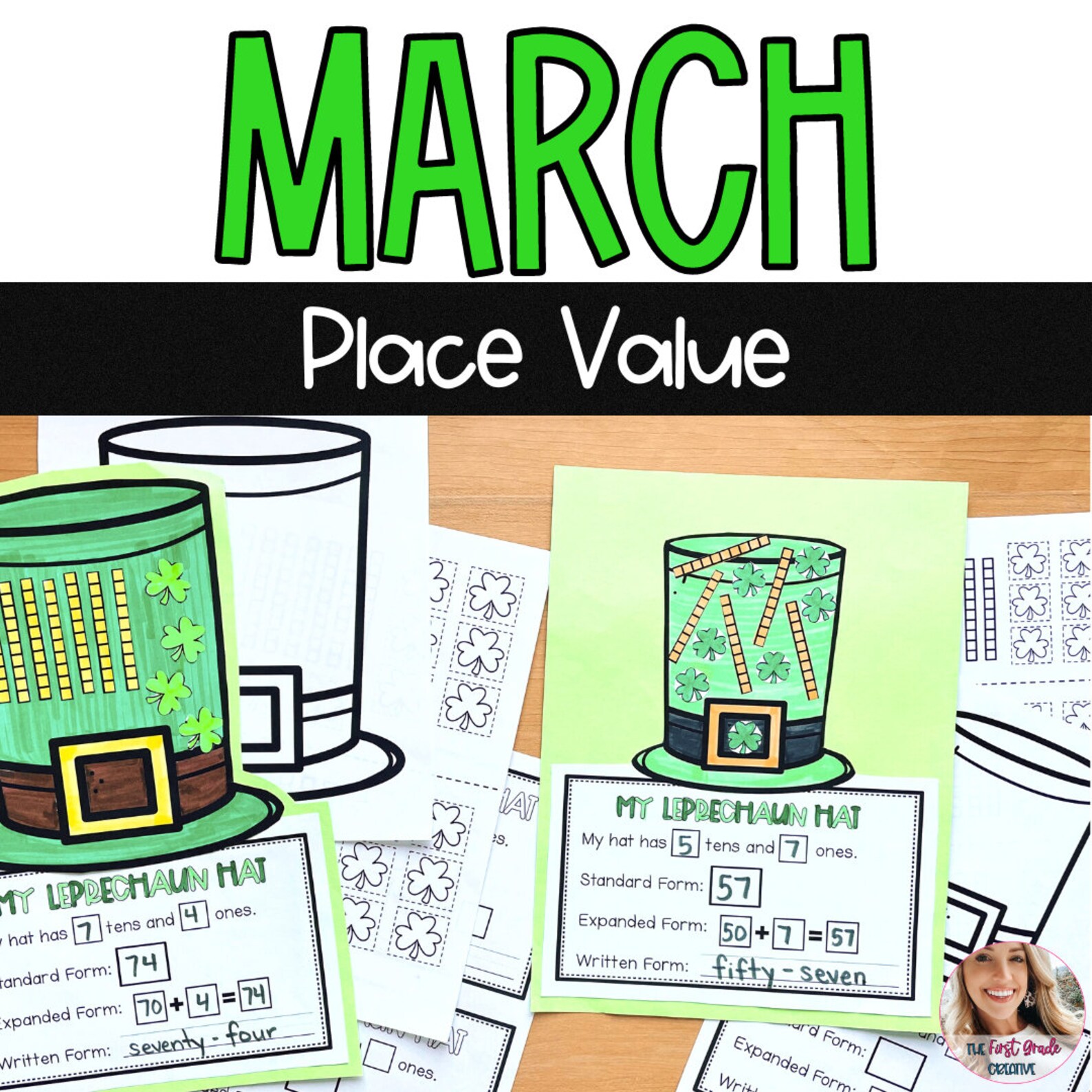 March Math Crafts / St Patricks Day Math Activities / Addition / Place ...