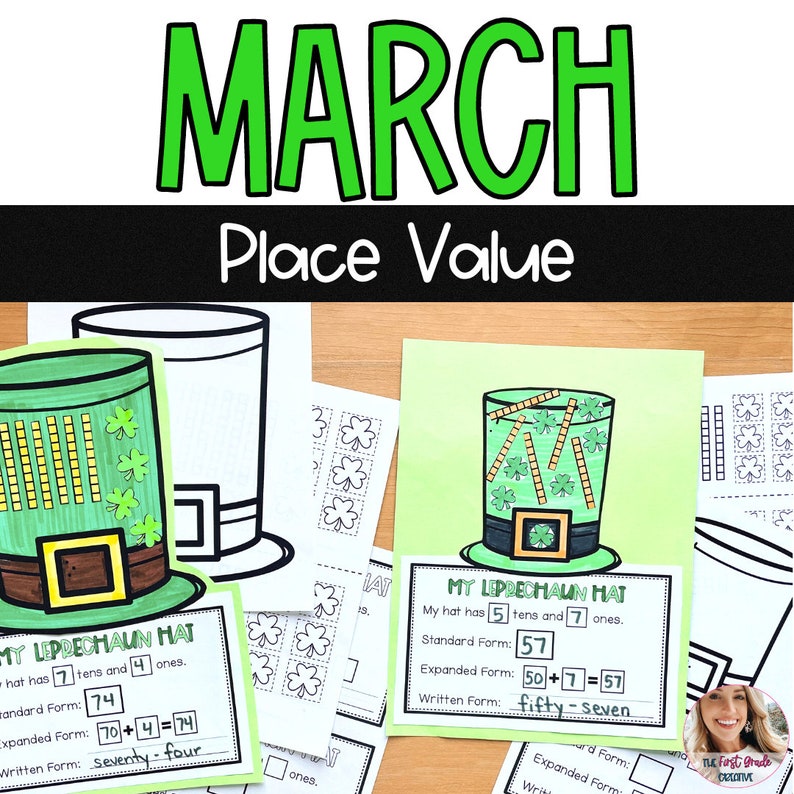 March Math Crafts / St Patricks Day Math Activities / Addition / Place ...