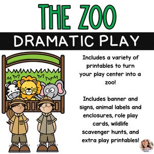 Zoo Dramatic Play Center / Safari Park Pretend Play / Elementary School ...