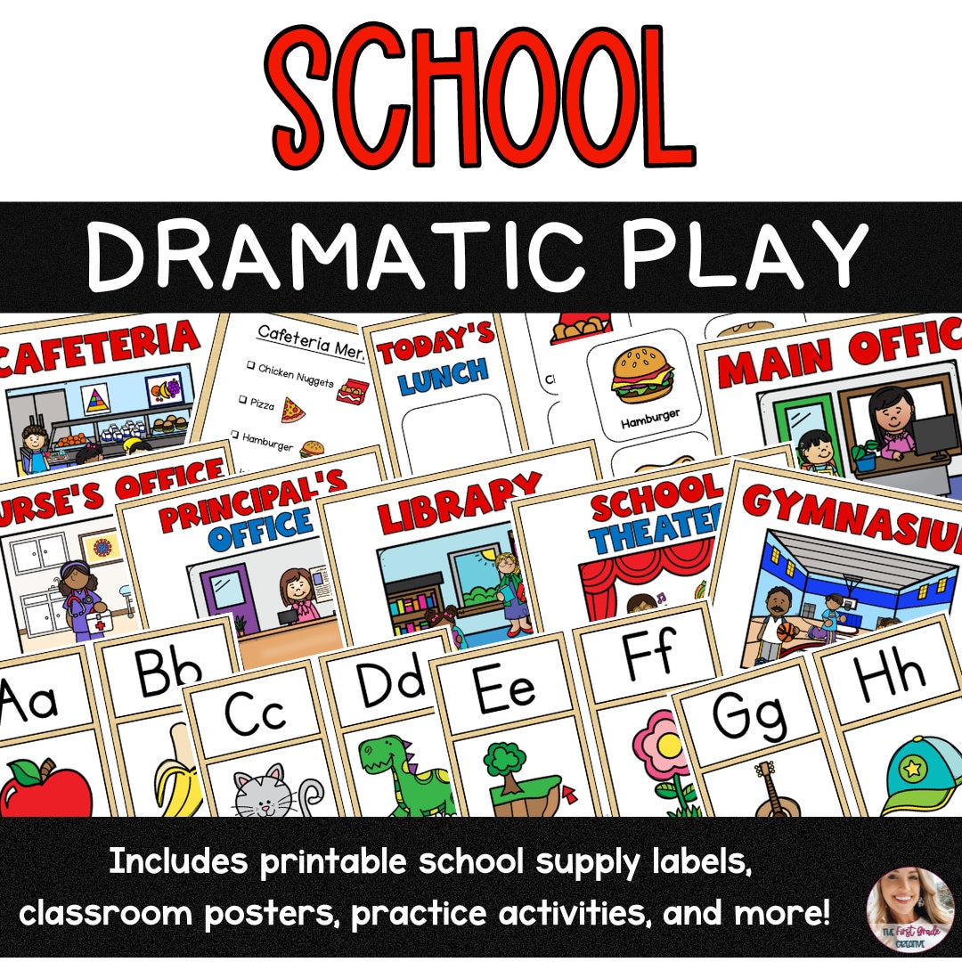 Pretend School Classroom: Dramatic Play Center Printables (digital ...