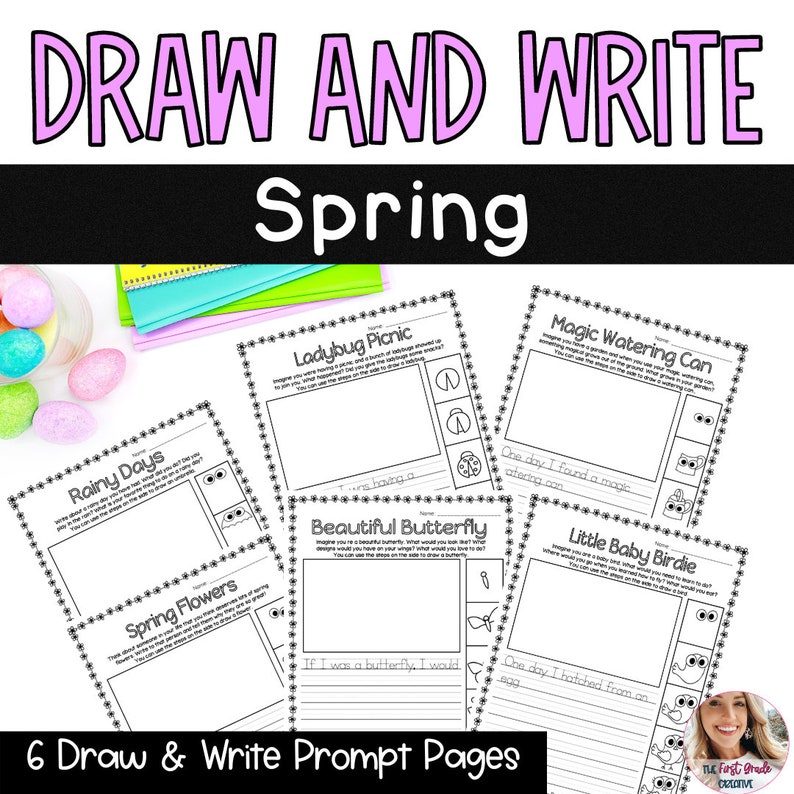 Spring Directed Drawing and Writing Activity for Kids / Kids Art and ...