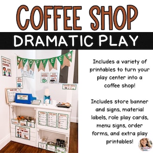 Coffee Shop Dramatic Play Center / Pretend Play / Elementary School ...