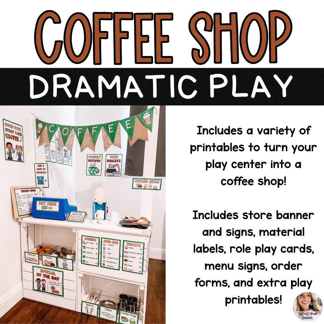 Coffee Shop Dramatic Play Center / Pretend Play / Elementary School ...