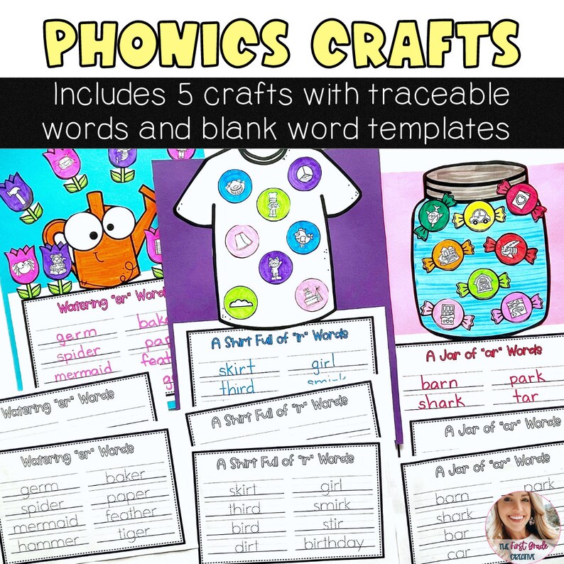 R Controlled Vowels Phonics Crafts / Phonics Activities / Elementary ...