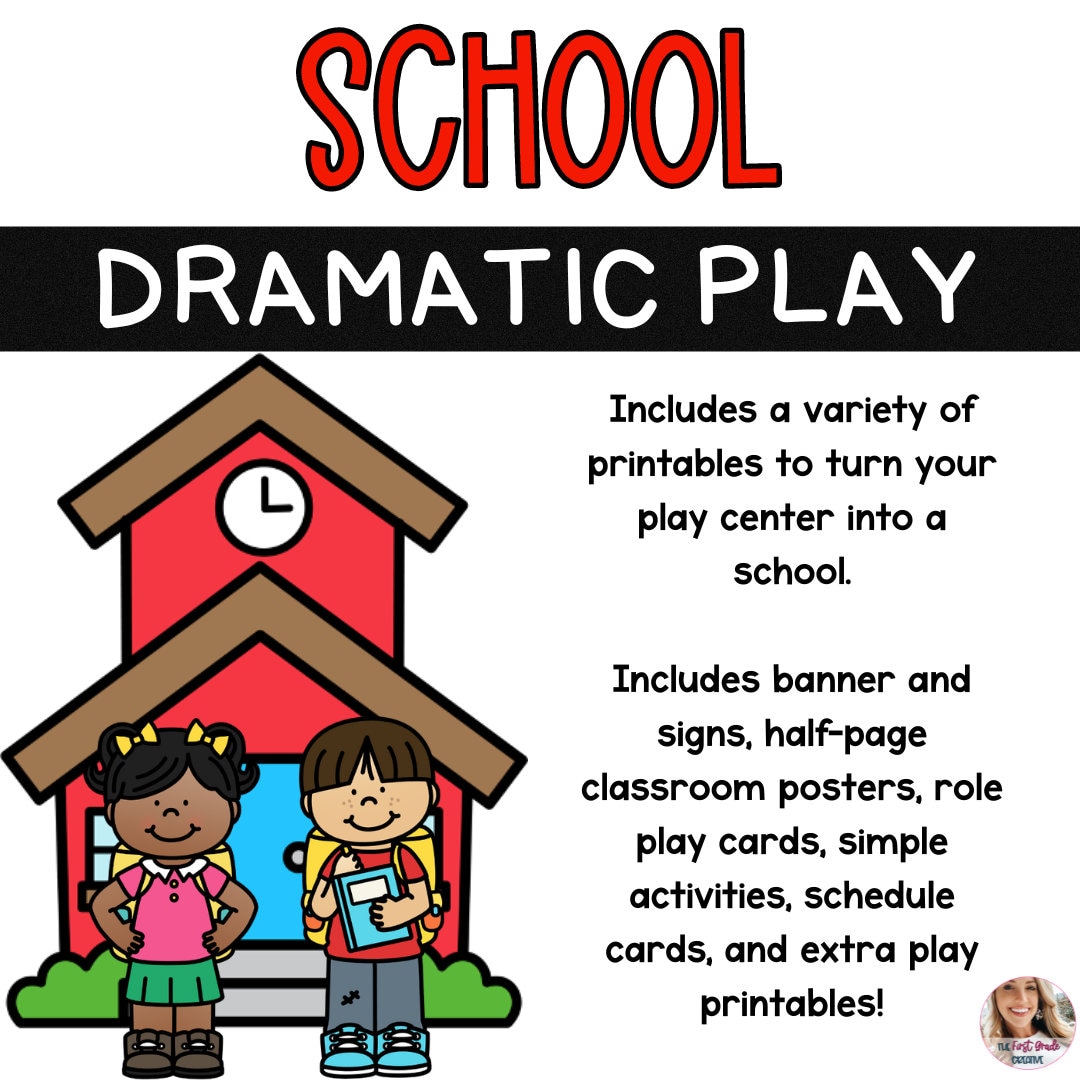 Pretend School Classroom: Dramatic Play Center Printables (digital ...