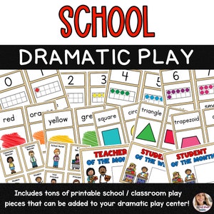 Pretend School Classroom: Dramatic Play Center Printables (digital ...